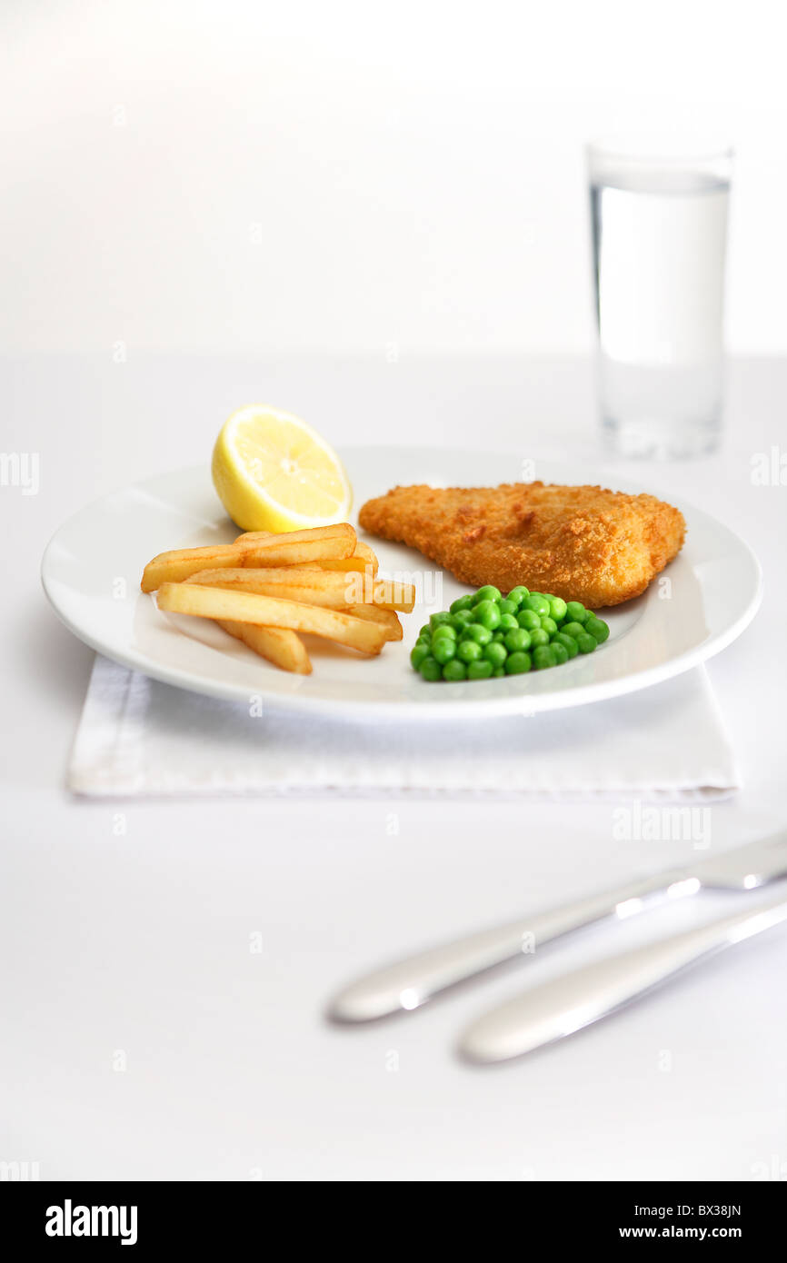 fish, chips and peas Stock Photo - Alamy