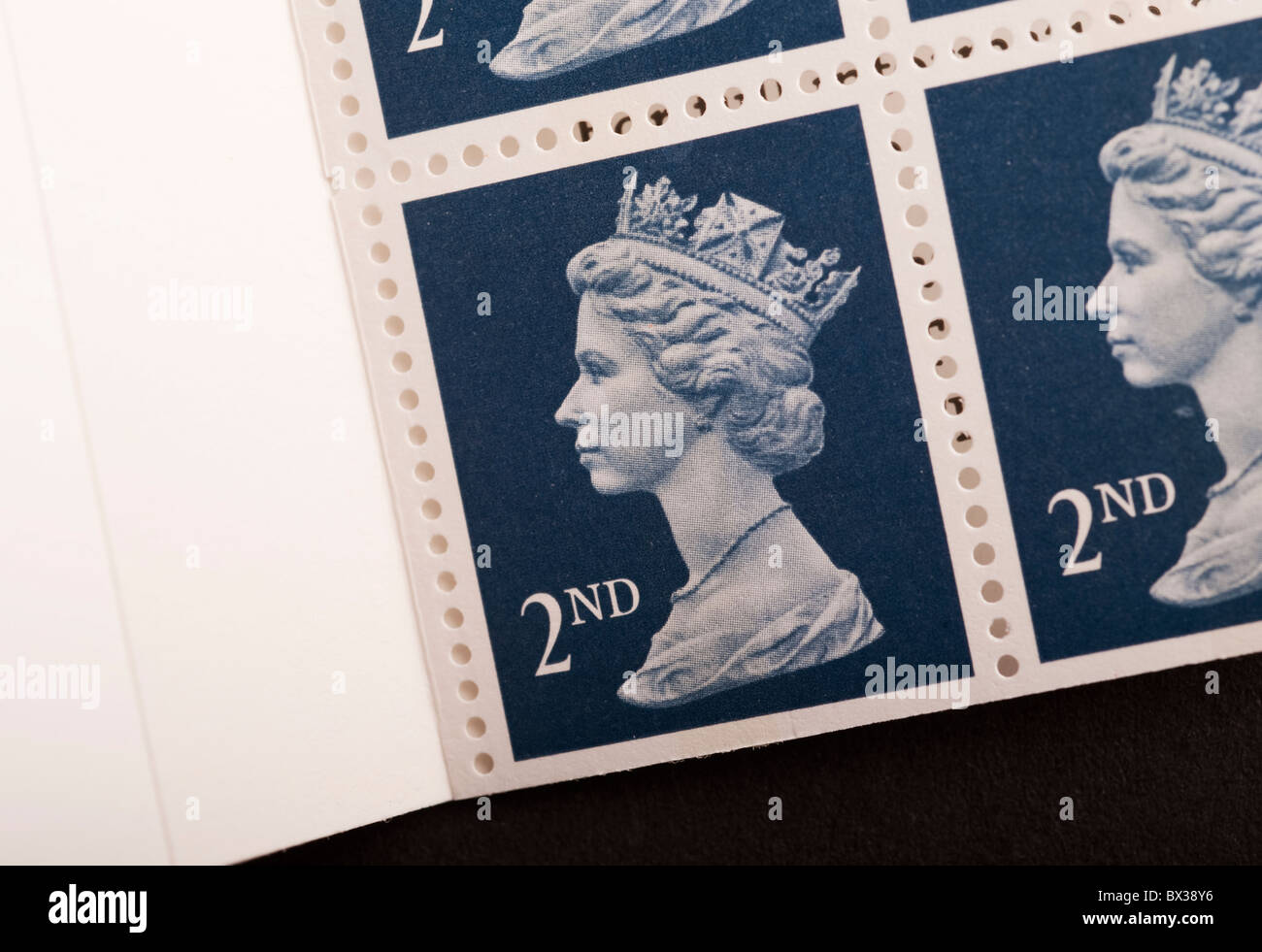 United Kingdom Postage Stamp Block 2nd Stock Photo - Alamy