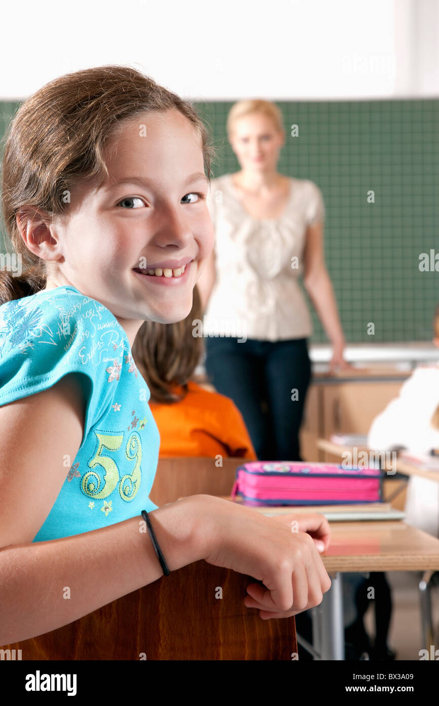 portrait of young girl in class Stock Photo - Alamy