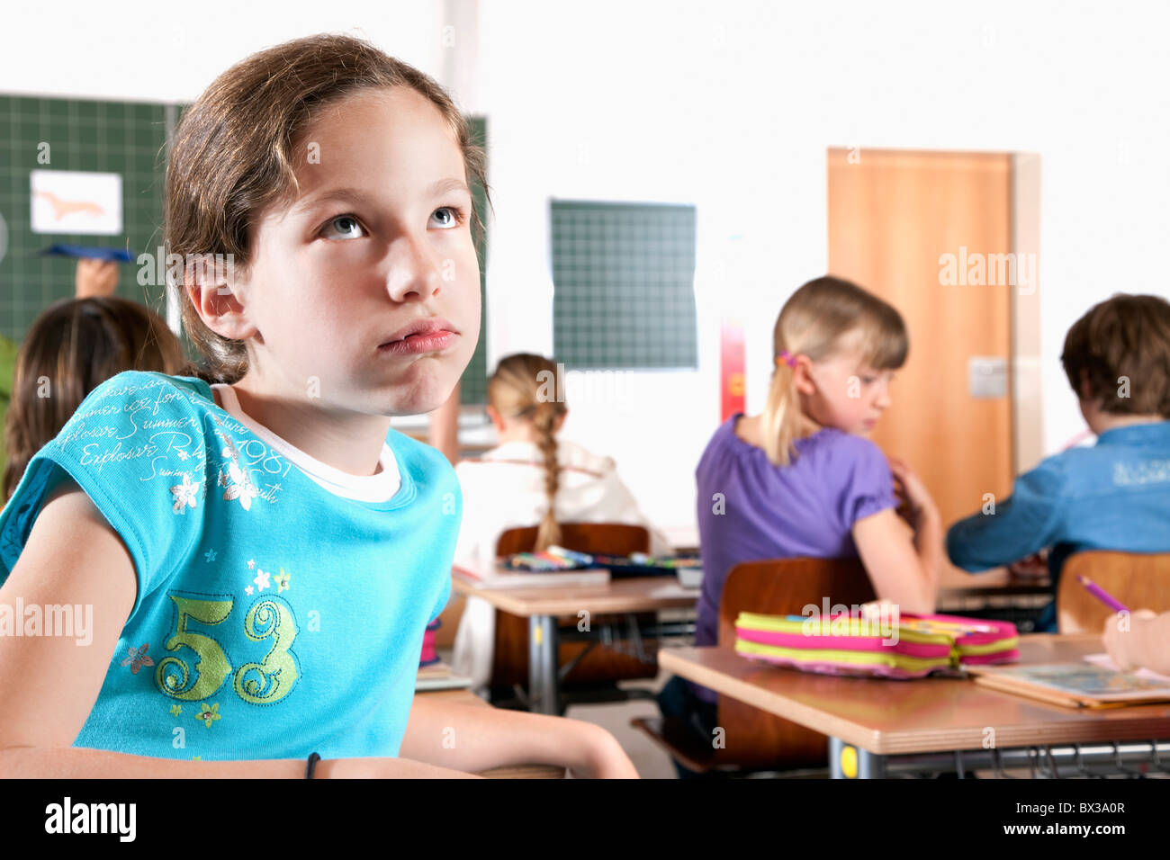 portrait of young girl in class Stock Photo - Alamy