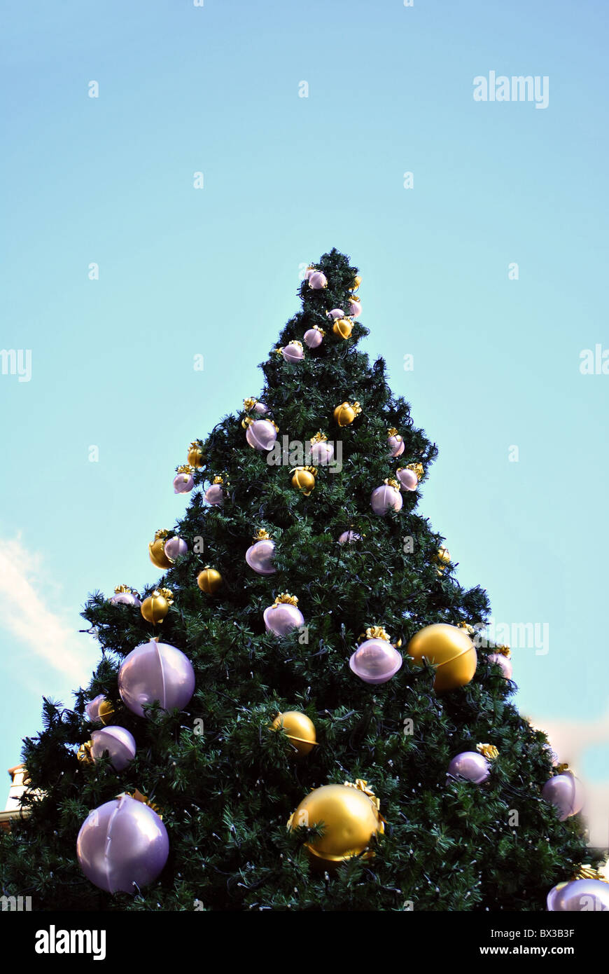 Christmas tree with balls Stock Photo - Alamy