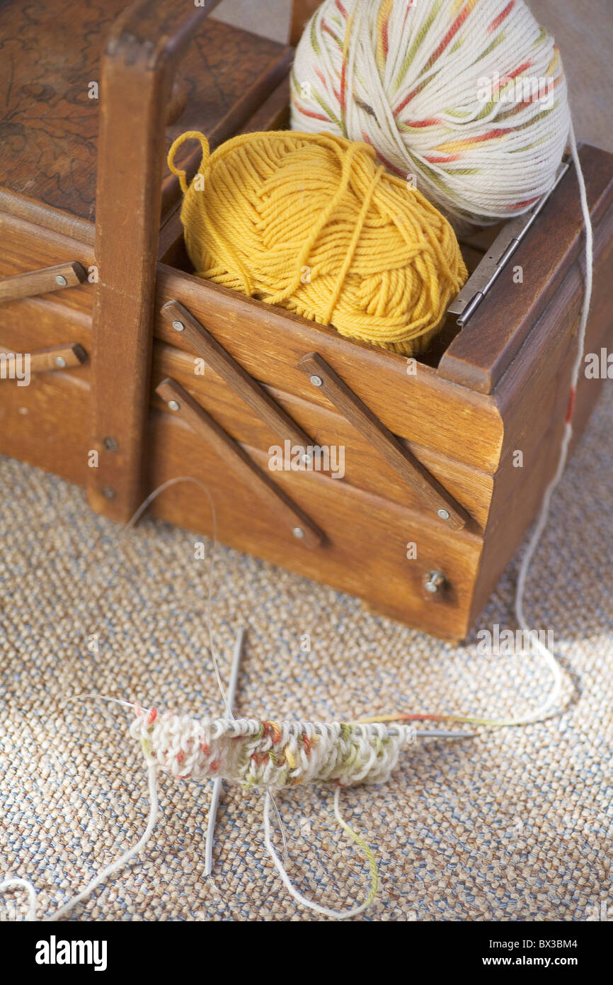 still life of knitting equipment Stock Photo - Alamy