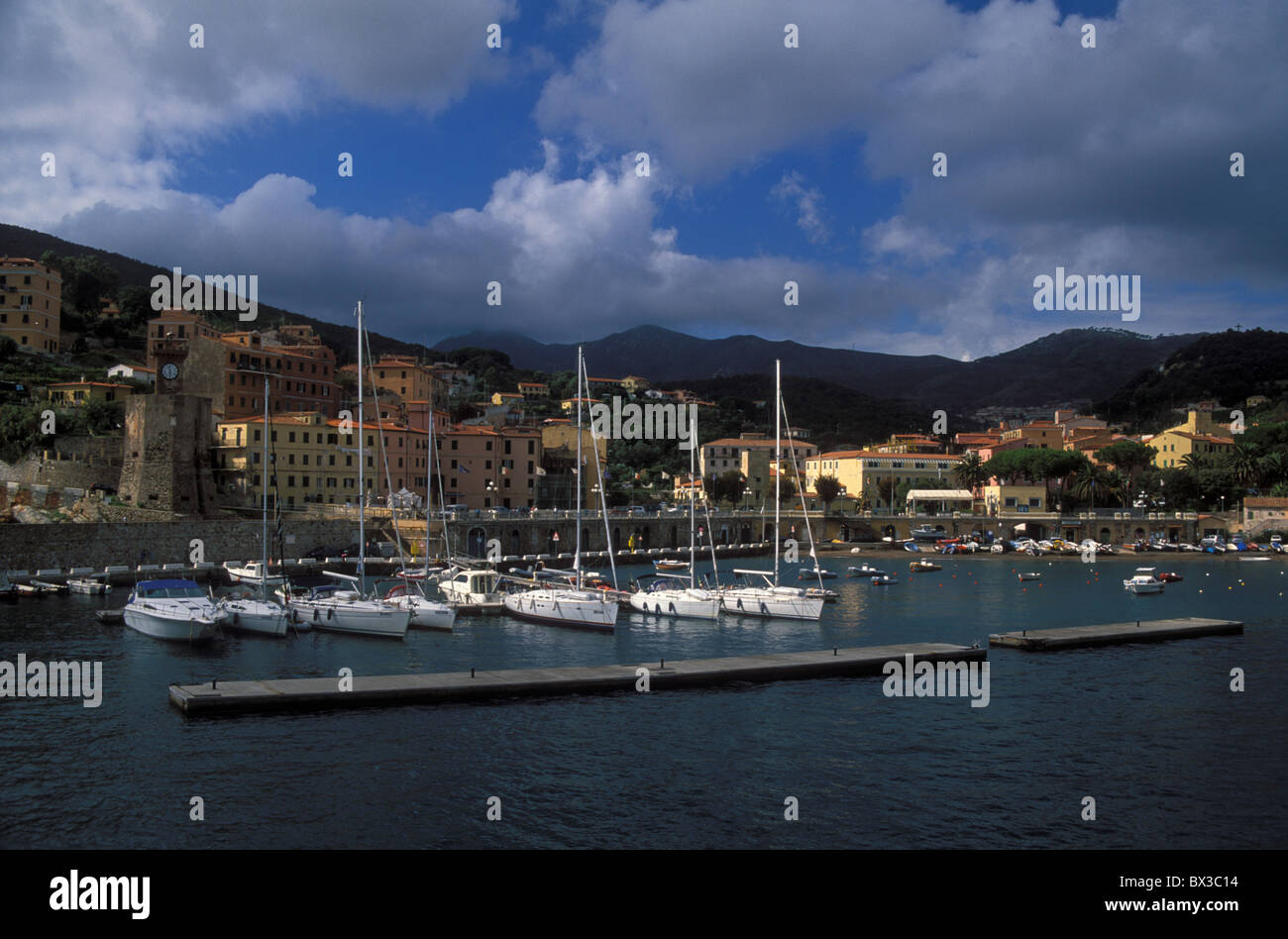 Rio Marina Harbor old Iron mine town east coast island Elba Italy ...