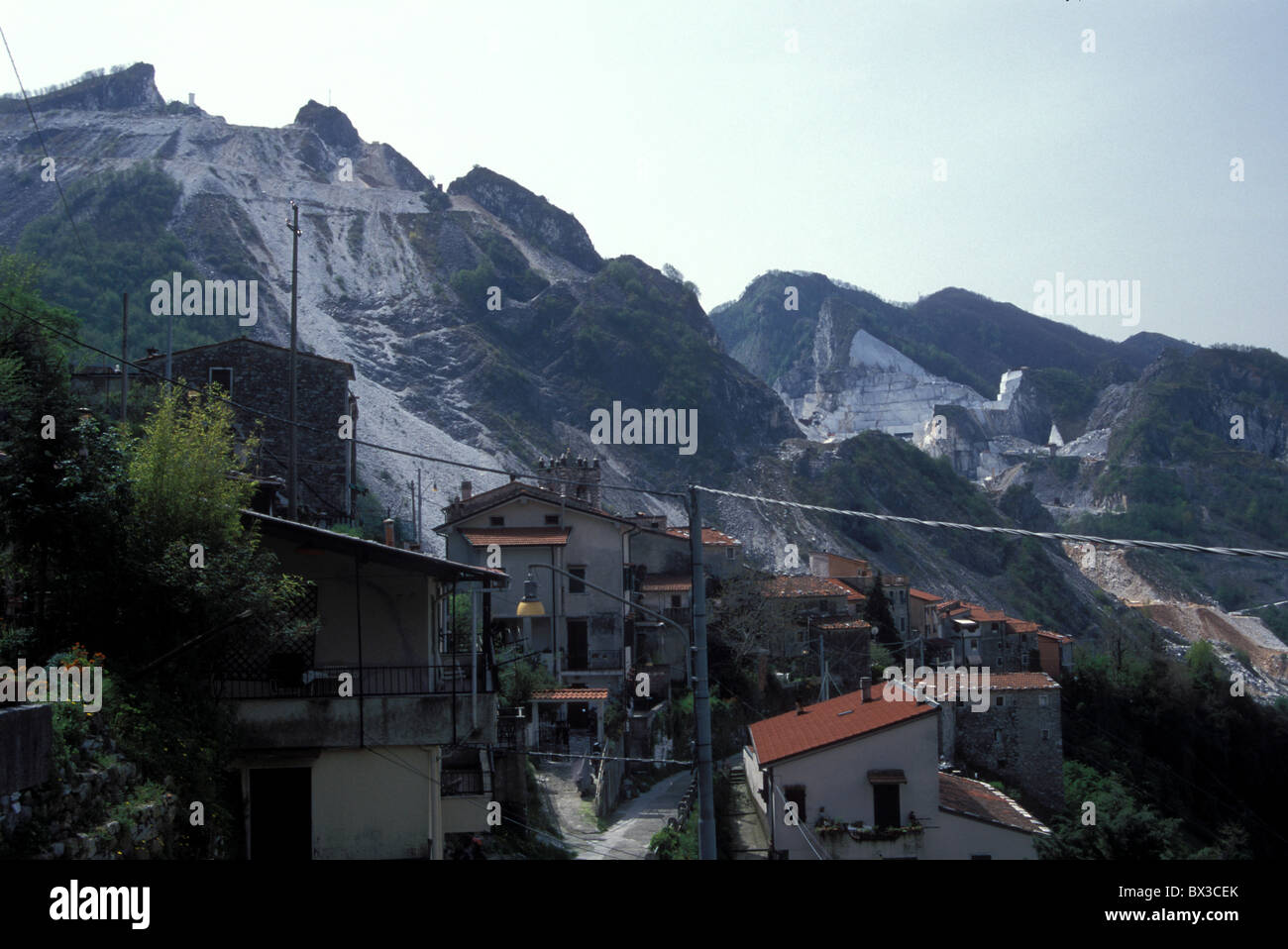 Town Colonnata a Marbale quarries Carrara Tuscany Toscana Italy Europe ...