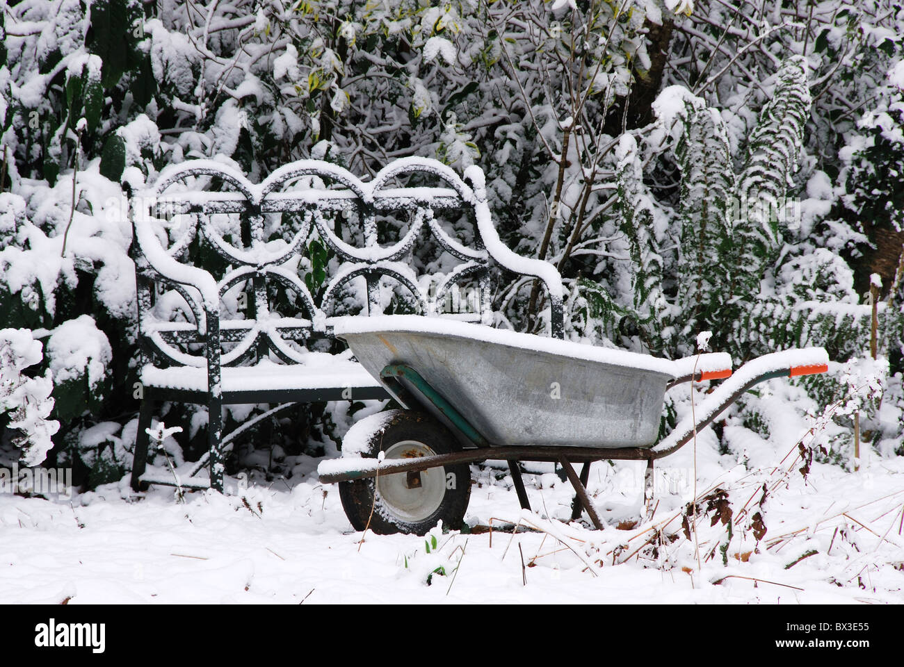 Wheelbarrow seat garden hi-res stock photography and images - Alamy