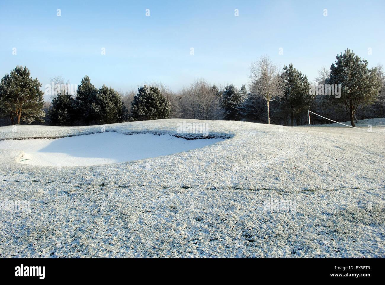 snow on a golf course in wicklow ireland Stock Photo - Alamy