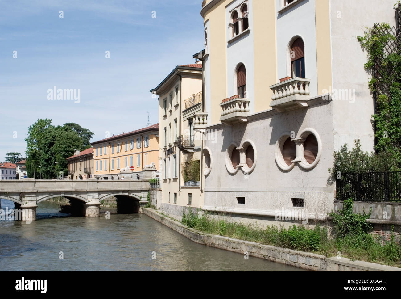 buildings along the Lambro river and the Lion Bridge - MONZA - Lombardy ...