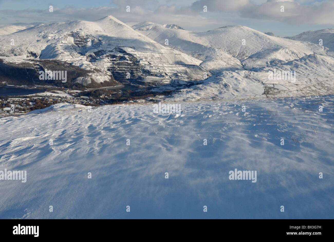 Glyders and Elidir Fawr from Moel Eilio, Snowdonia, Wales Stock Photo ...