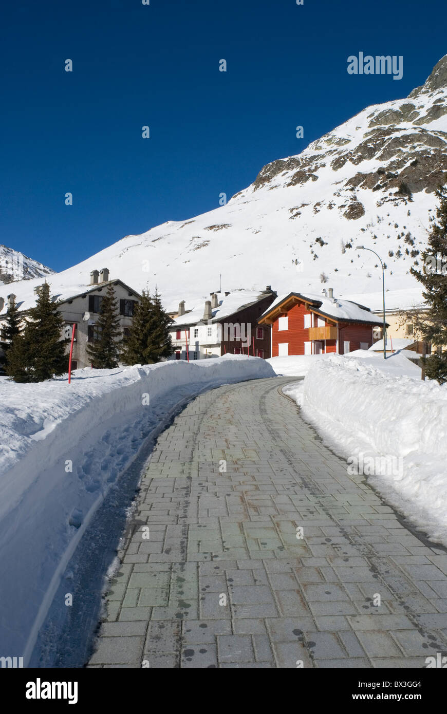 winter in Montespluga village - Spluga Valley - Italian Alps Stock ...
