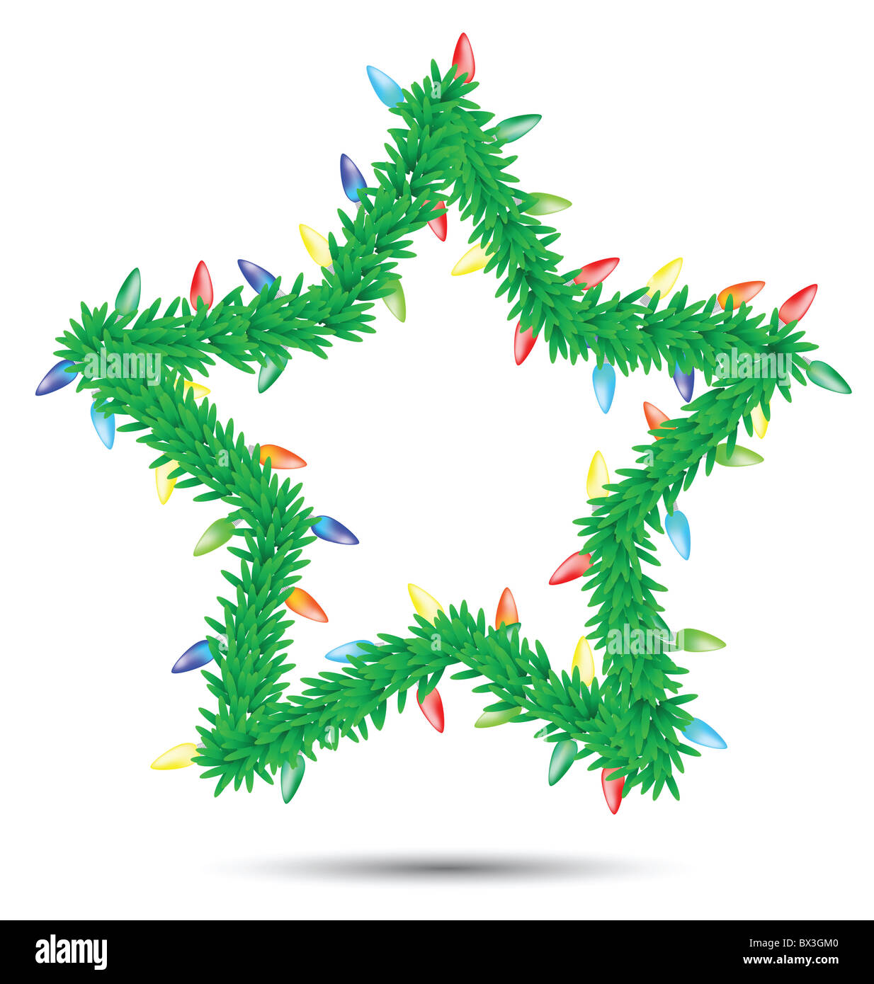 illustrations of christmas wreath as star shape Stock Photo - Alamy