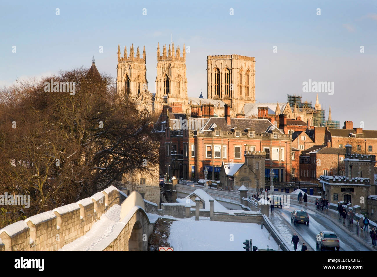 York Minster from the City Walls in Winter York Yorkshire England Stock ...