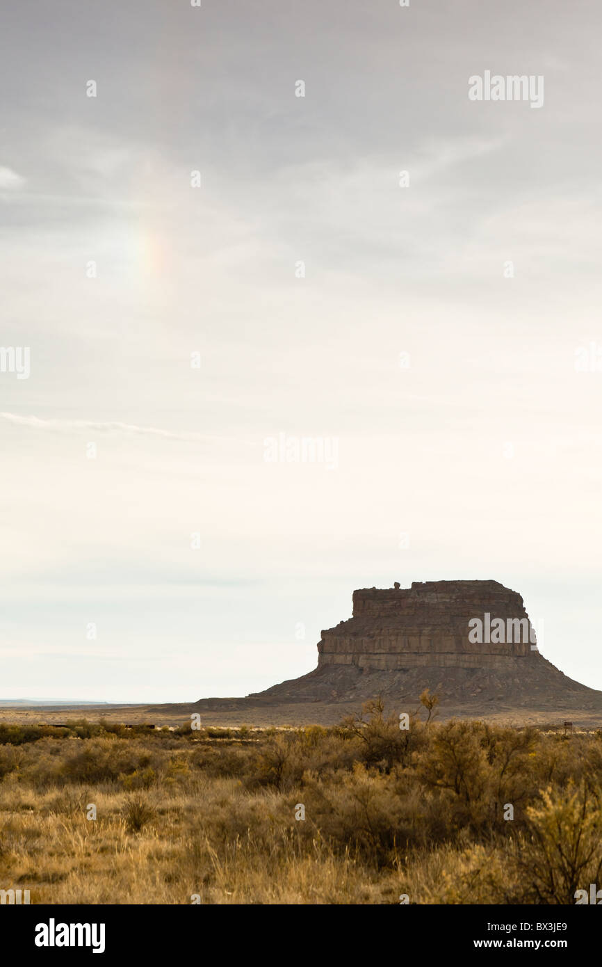 Sun dog or parhelion over Fajada Butte in Chaco Canyon in The Chaco ...