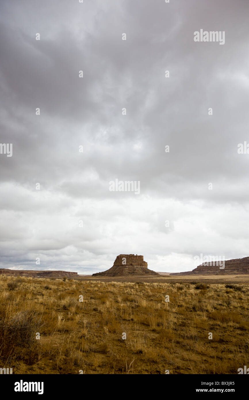 Storm clouds form over Fajada Butte in Chaco Canyon in The Chaco ...