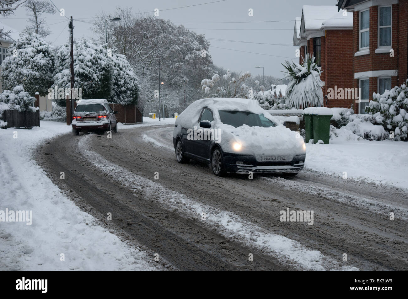 Early winter snow fall Stock Photo - Alamy