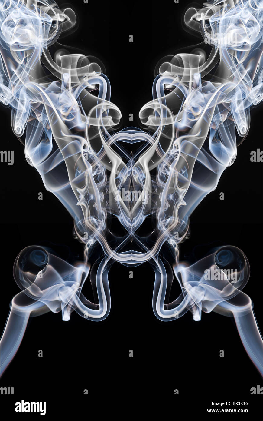 smoke trail against black background creating patterns calm warrior ...