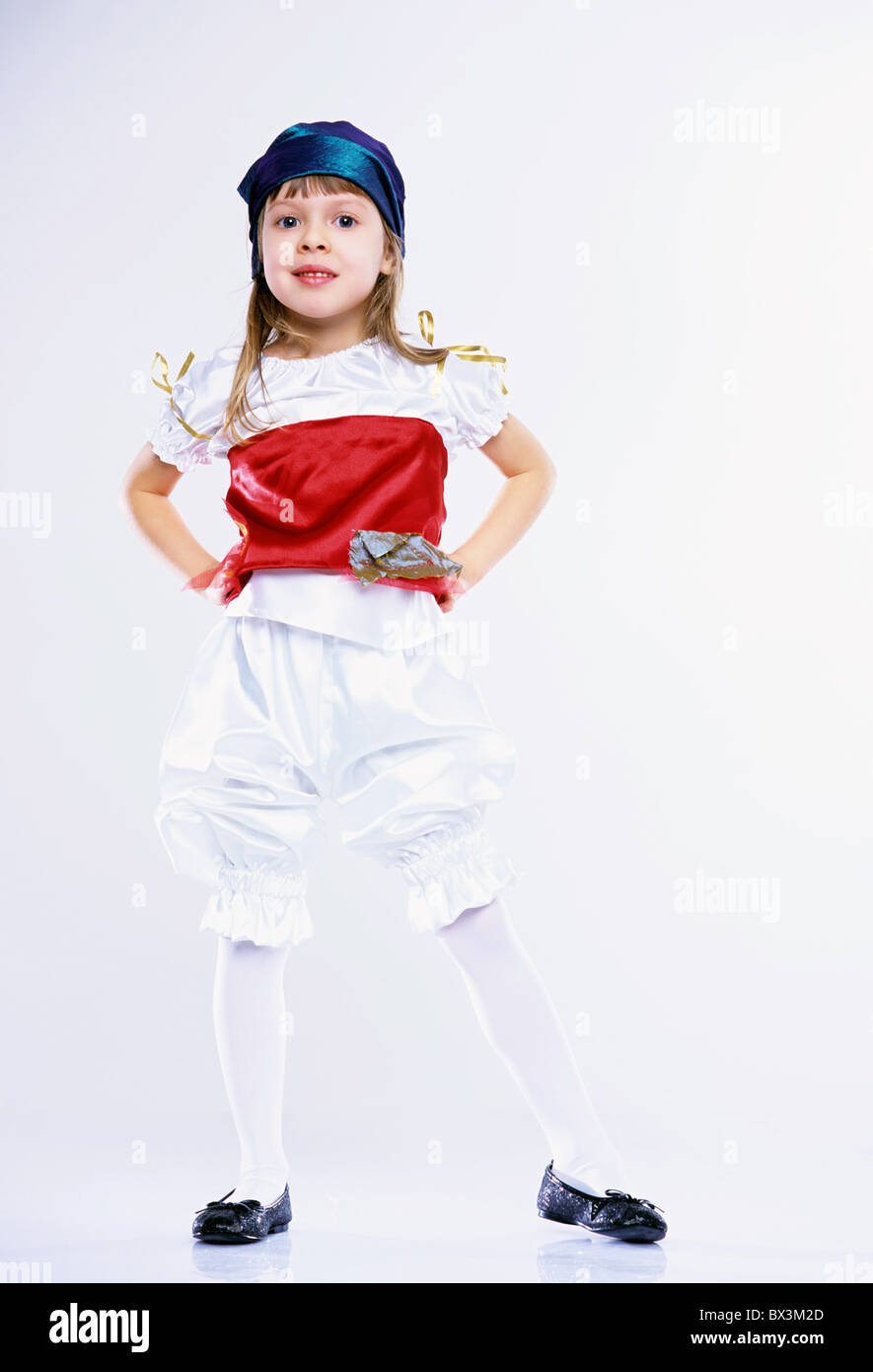 Girl wearing pirate disguise indoors Stock Photo - Alamy