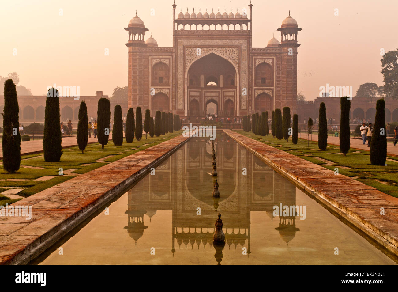 Gateway to the Taj Mahal with reflection Stock Photo - Alamy
