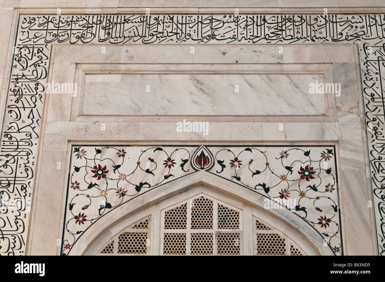 Detail of marble decoration, Taj Mahal, India Stock Photo - Alamy