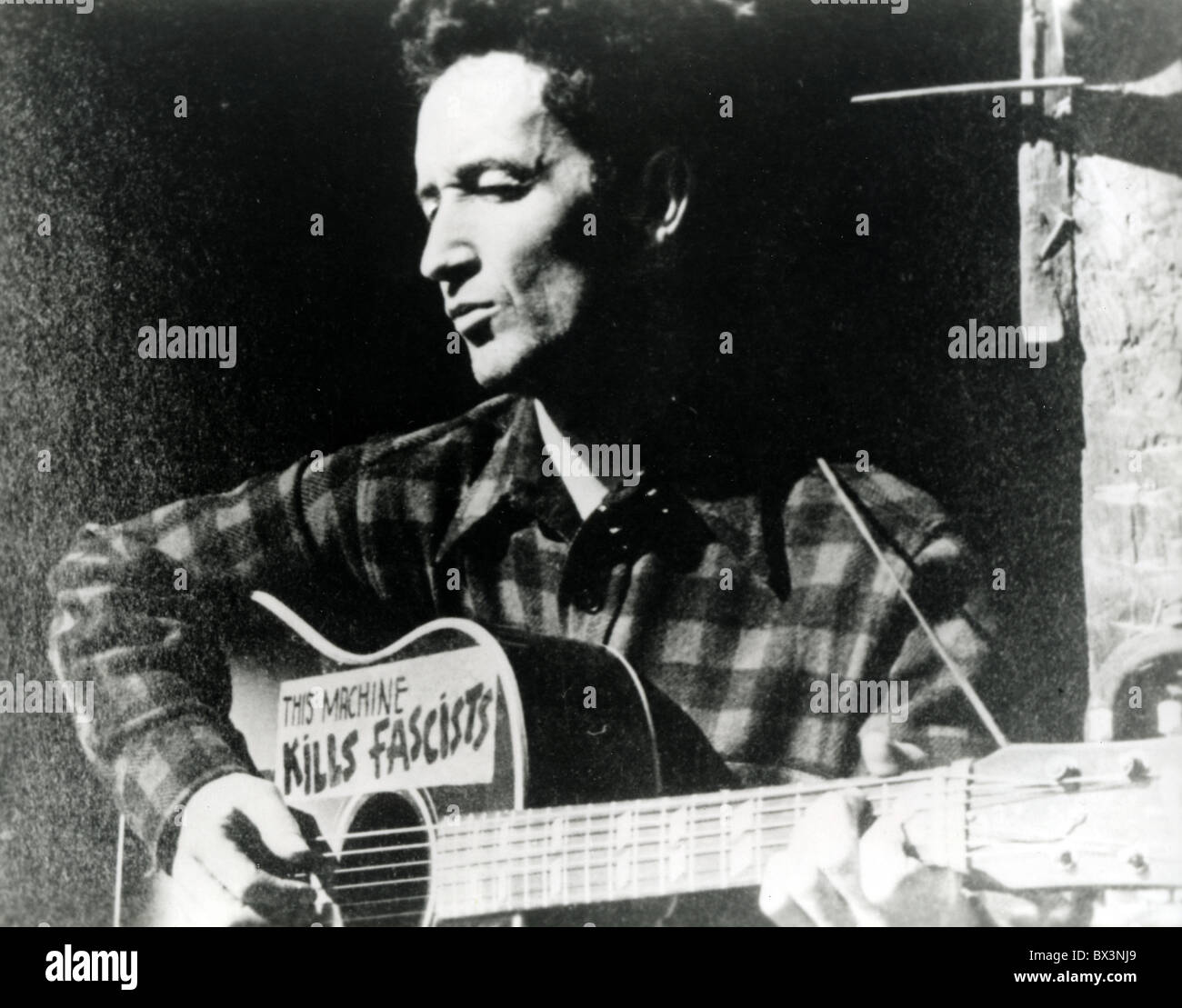 WOODIE GUTHRIE (1912-1967) Promotional photo of US folk singer Stock ...