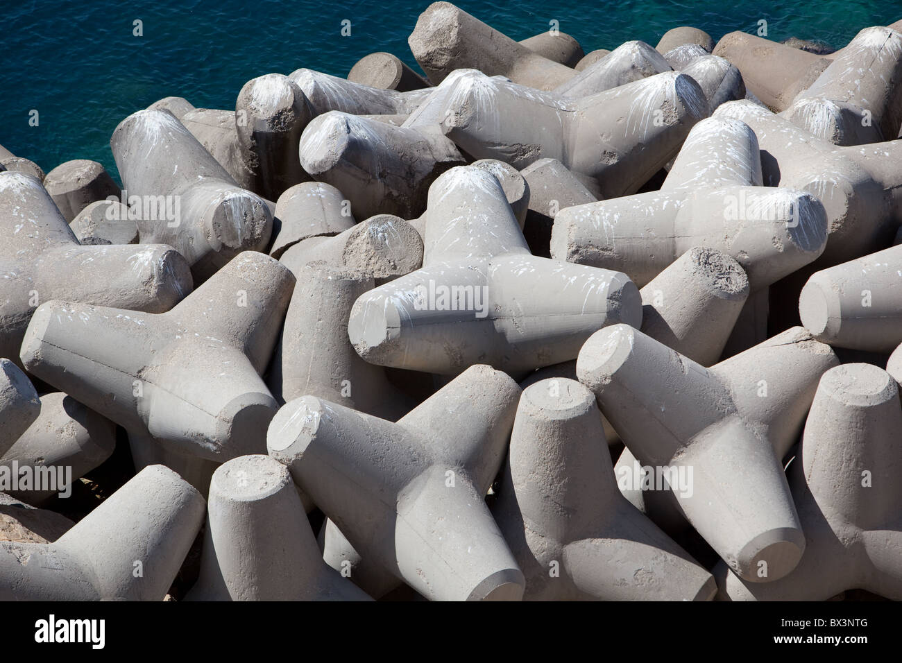 breakwater construction at Civitavecchia.Shipping port for Rome.Italy ...