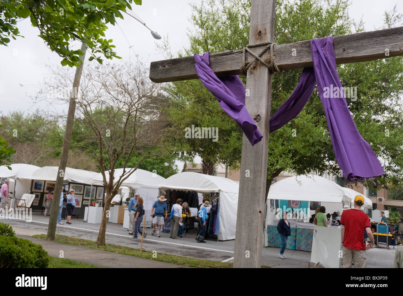 spring arts festival Gainesville Florida Easter cross in courtyard of ...