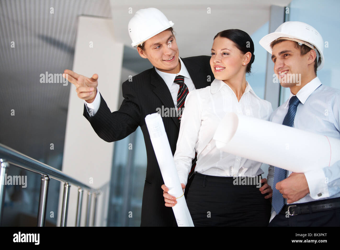 Male female executive interacting other hi-res stock photography and ...