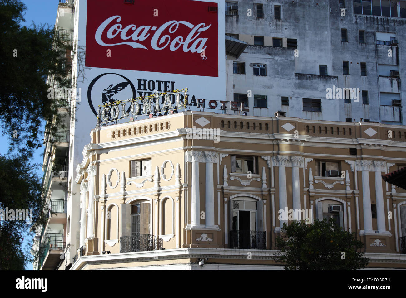 Coca-cola Sign over the Colonial Hotel in Salta Stock Photo - Alamy