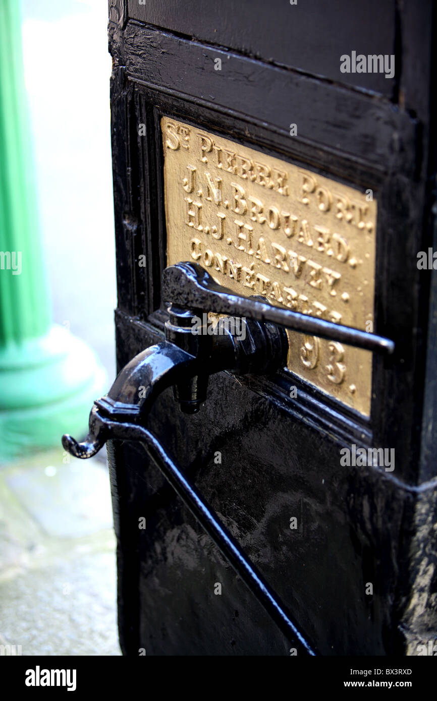 Old public water supply standpipe taps on the old streets of Guernsey ...
