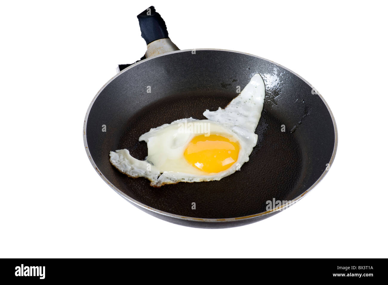 Fried eggs on pan Cut Out Stock Images & Pictures - Alamy