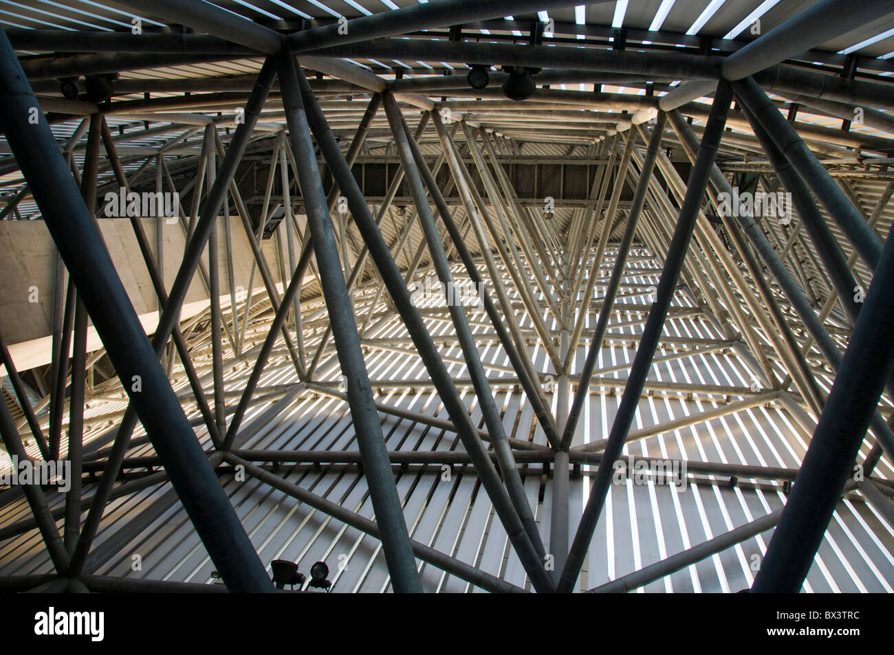 Looking up inside the tower (Air Shard) of the Imperial War Museum ...