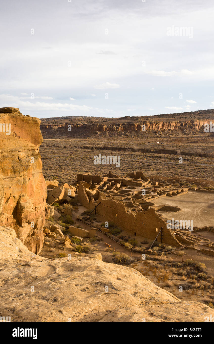 View of Pueblo Bonito from the Pueblo Alto trail in The Chaco Culture ... View of Pueblo Bonito from the Pueblo Alto trail in The Chaco Culture ...