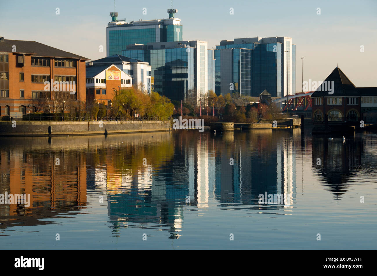 The Exchange Quay office buildings reflected in the Manchester Ship ...