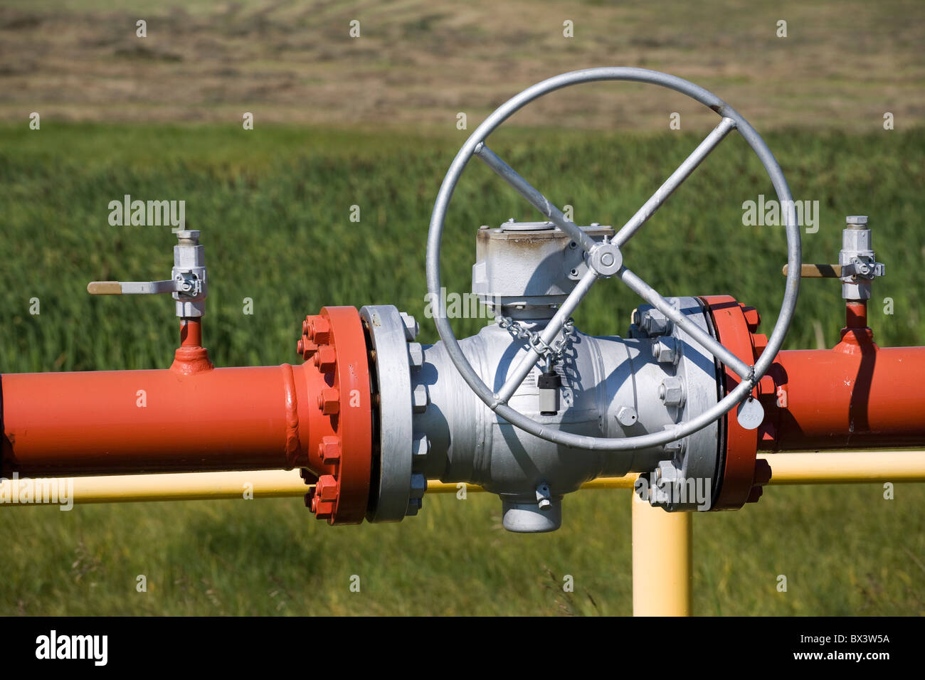 A Pipeline Valve; Alberta, Canada Stock Photo - Alamy