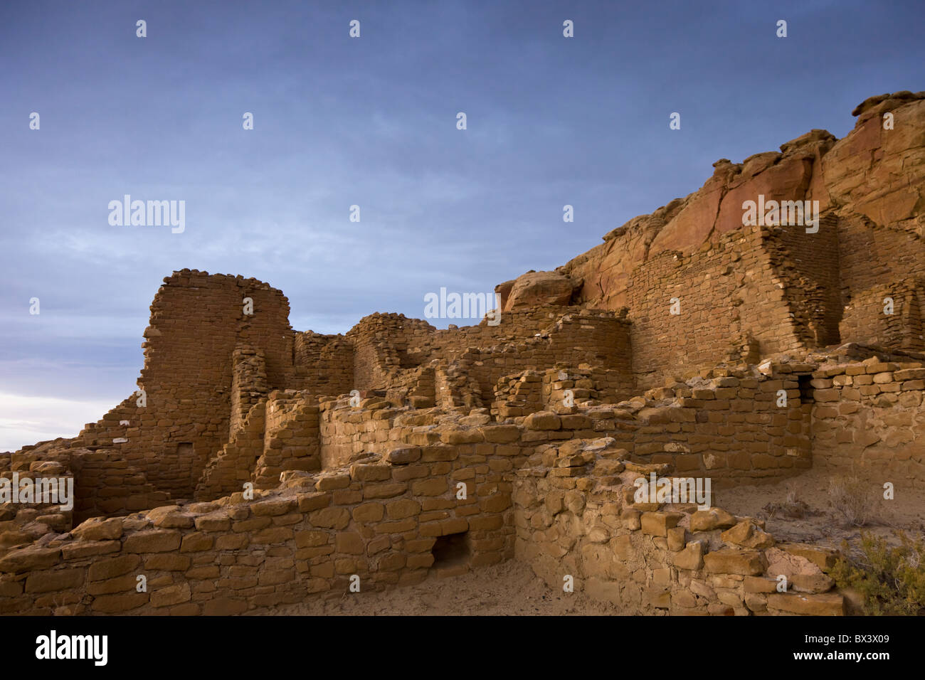 Dusk at the Anasazi Great House Kin Kletso at The Chaco Culture ...