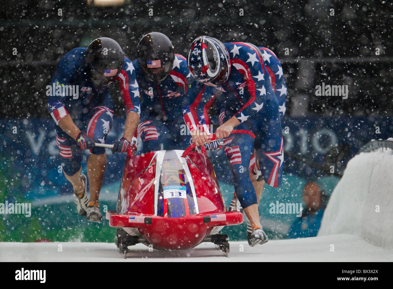 2010 Vancouver Winter Olympics; Mens 4-man Bobsleigh; Team USA USA3 KOHN Mike CUNNINGHAM Nick ...