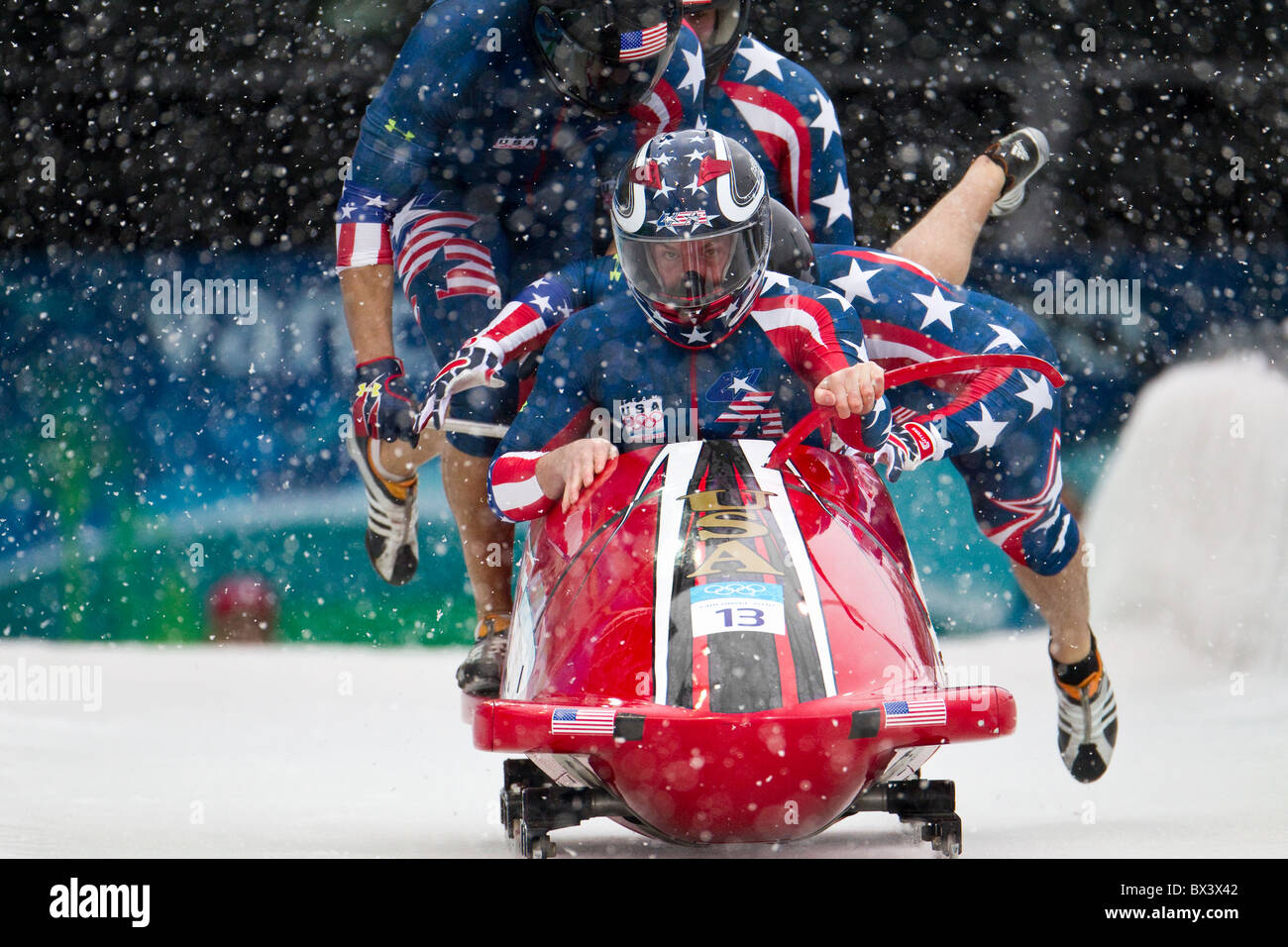 2010 Vancouver Winter Olympics; Mens 4-man Bobsleigh; Team USA USA3 KOHN Mike CUNNINGHAM Nick ...