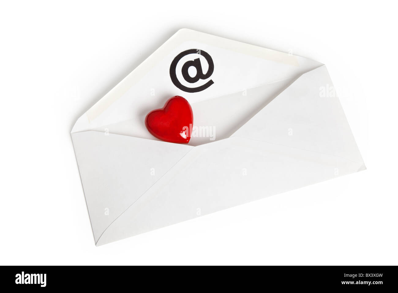 Red heart envelope hi-res stock photography and images - Alamy