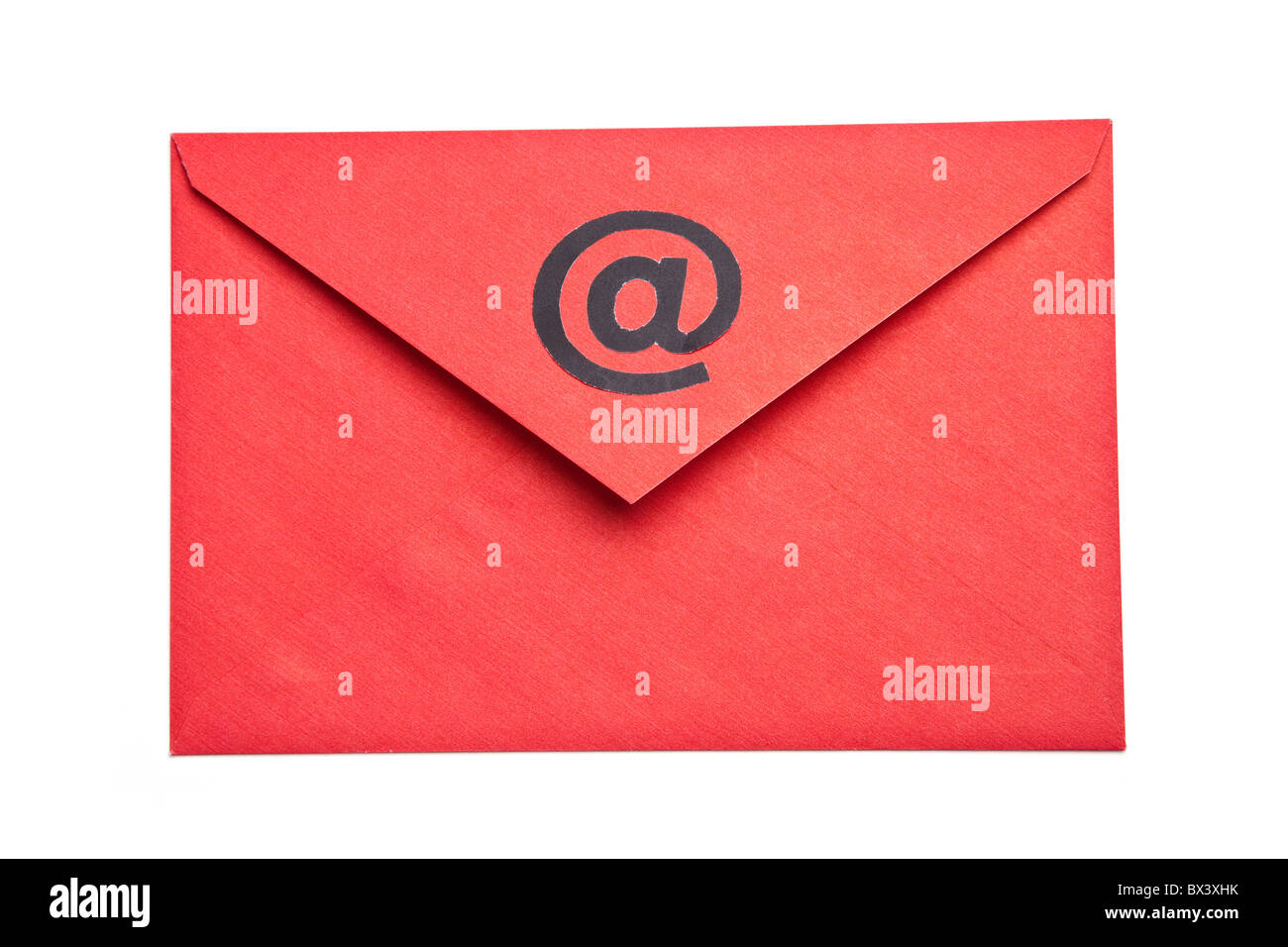 Red Envelope with @ Symbol, concept of E-Mail Stock Photo - Alamy