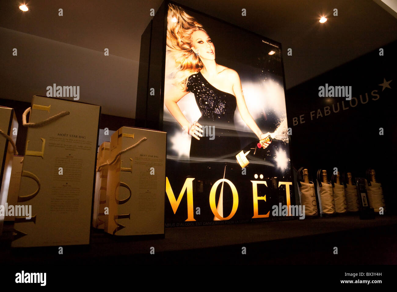 Moet and Chandon Champagne display, The Moet and Chandon House, Avenue ...