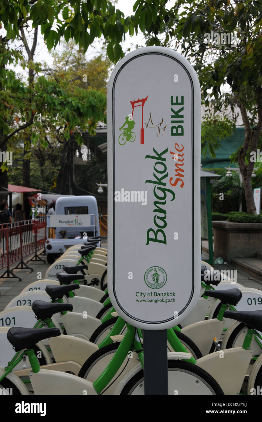 Bicycle Rental in Bangkok Stock Photo - Alamy