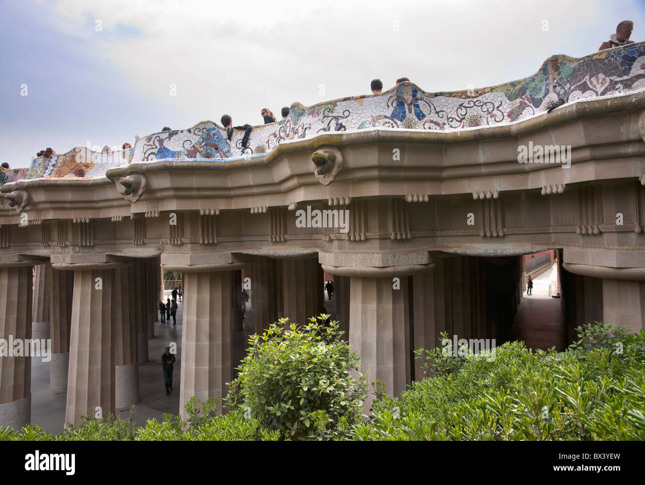 Upper Terrace In Park Güell; Barcelona, Spain Stock Photo - Alamy