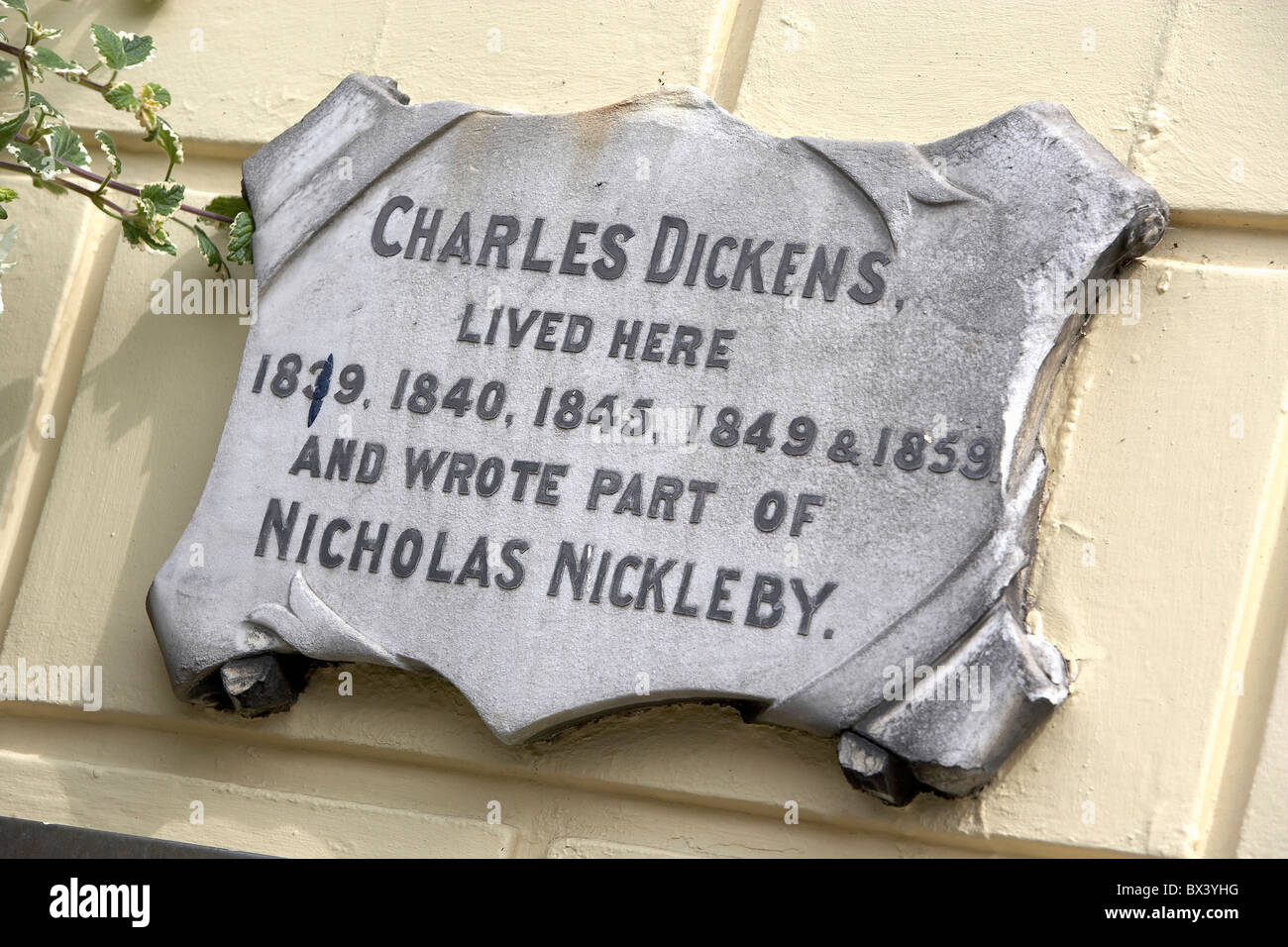 Charles Dickens plaque Broadstairs Kent UK Stock Photo - Alamy