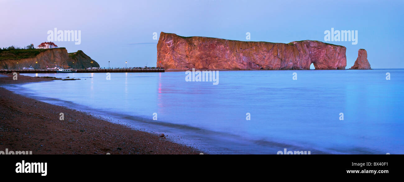 Perce' Rock At Sunset; Perce', Quebec, Canada Stock Photo - Alamy