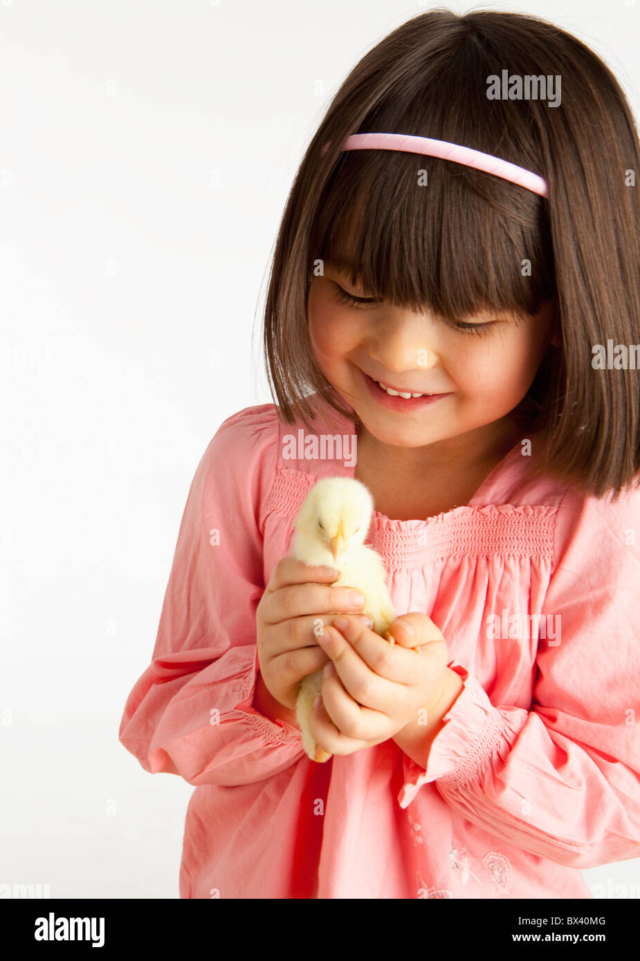 Cute kid with chicks hi-res stock photography and images - Alamy