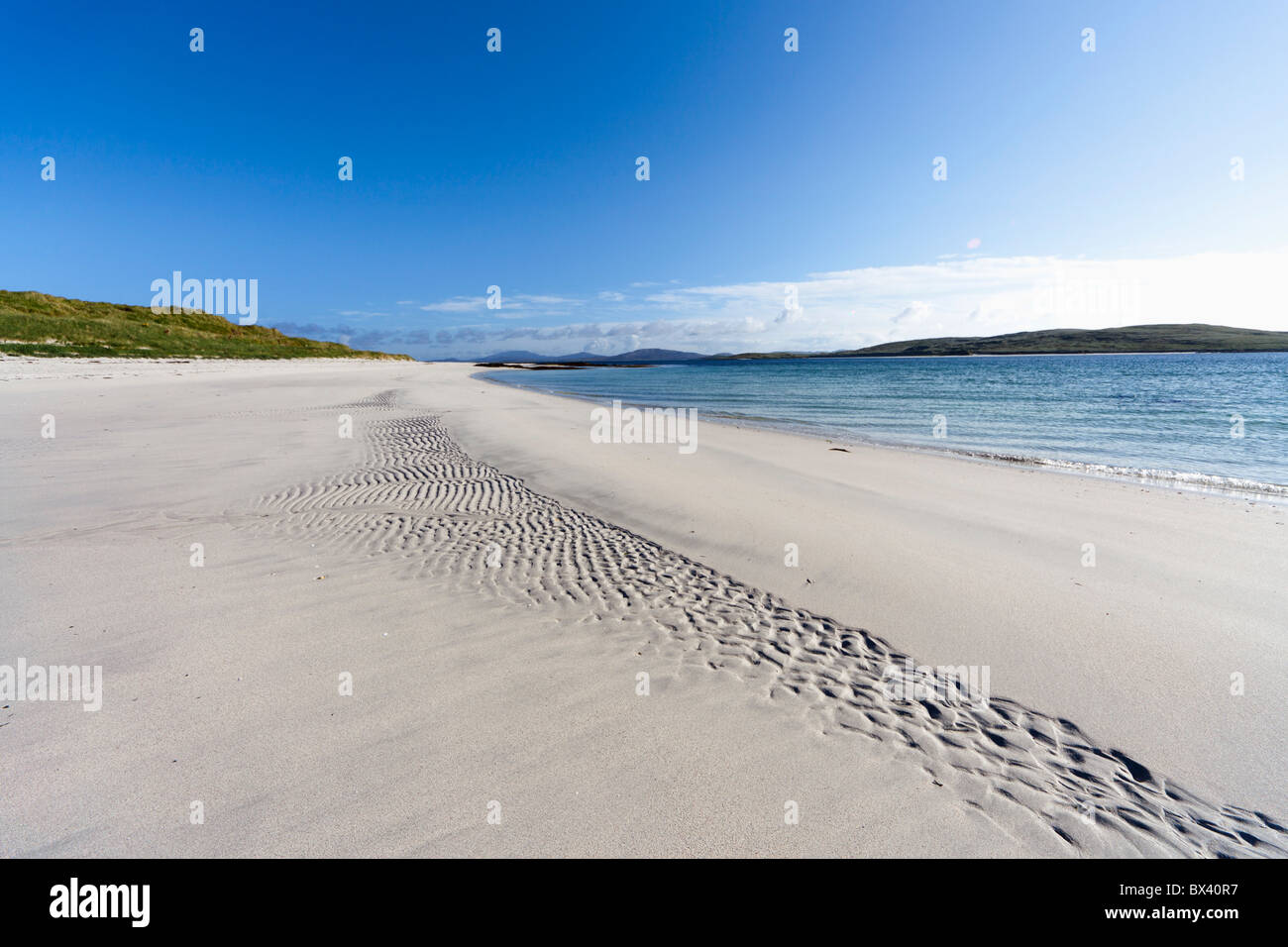 Patterns In The White Sand On Eilogarry Beach; Isle Of Barra, Scotland ...