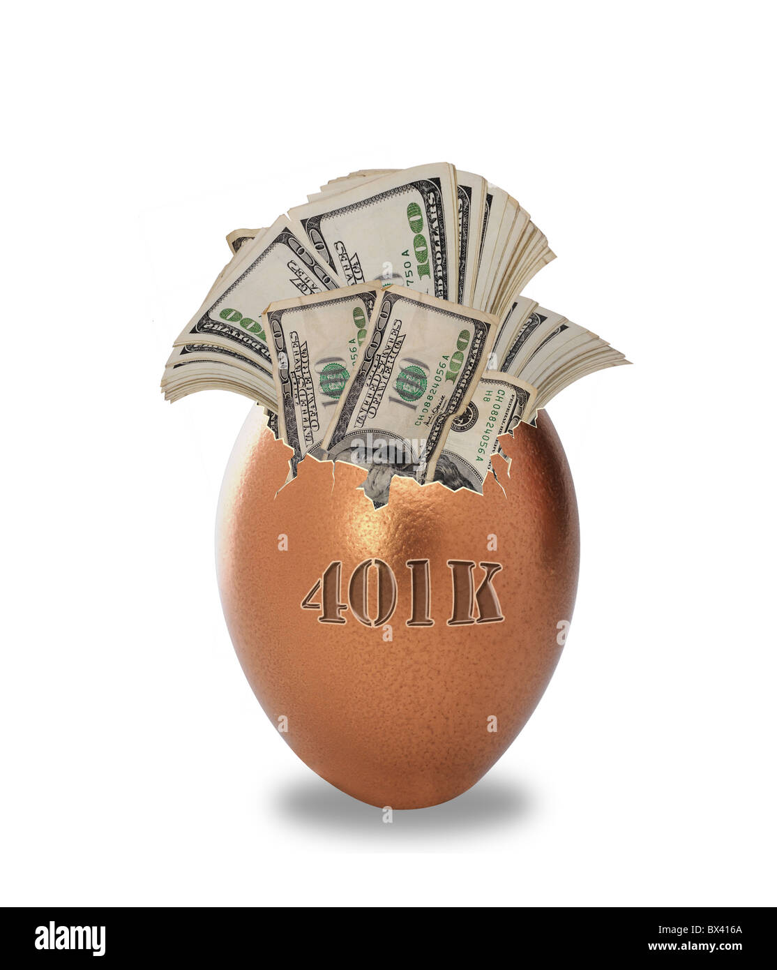 Golden egg full of money Stock Photo - Alamy