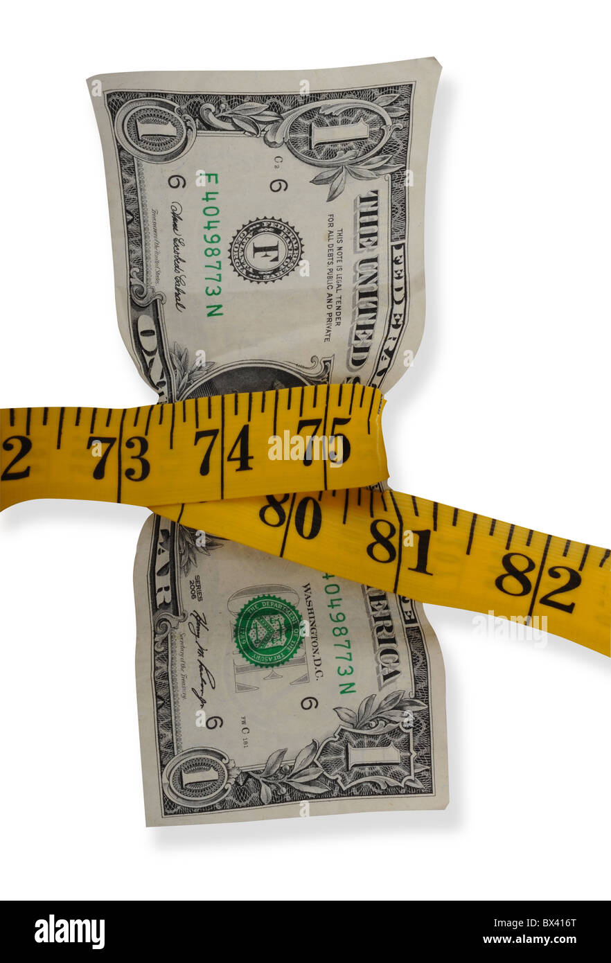 Measuring the USA one dollar bill Stock Photo - Alamy