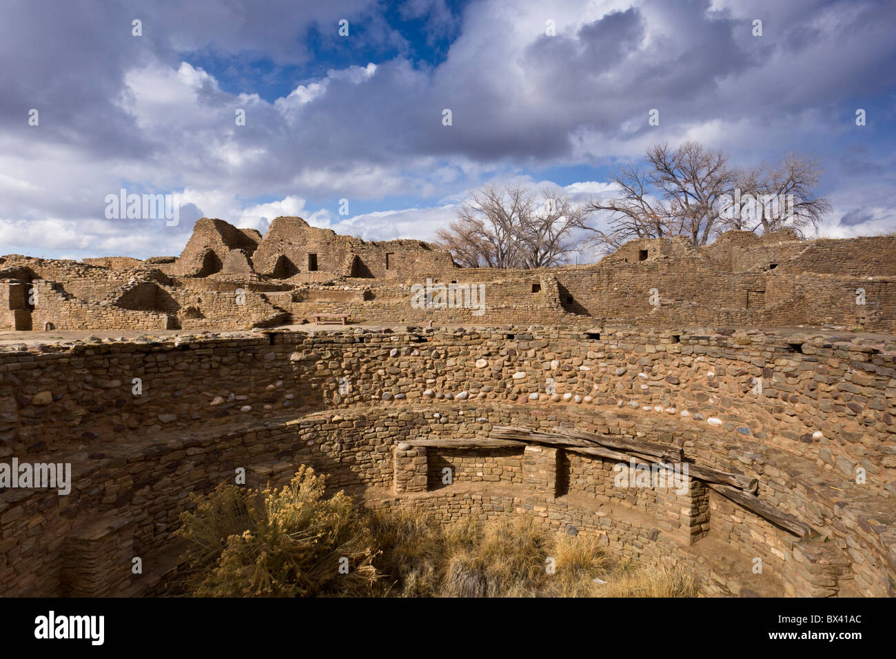 Native American Ceremonial Kiva, circular pit chamber used for ...