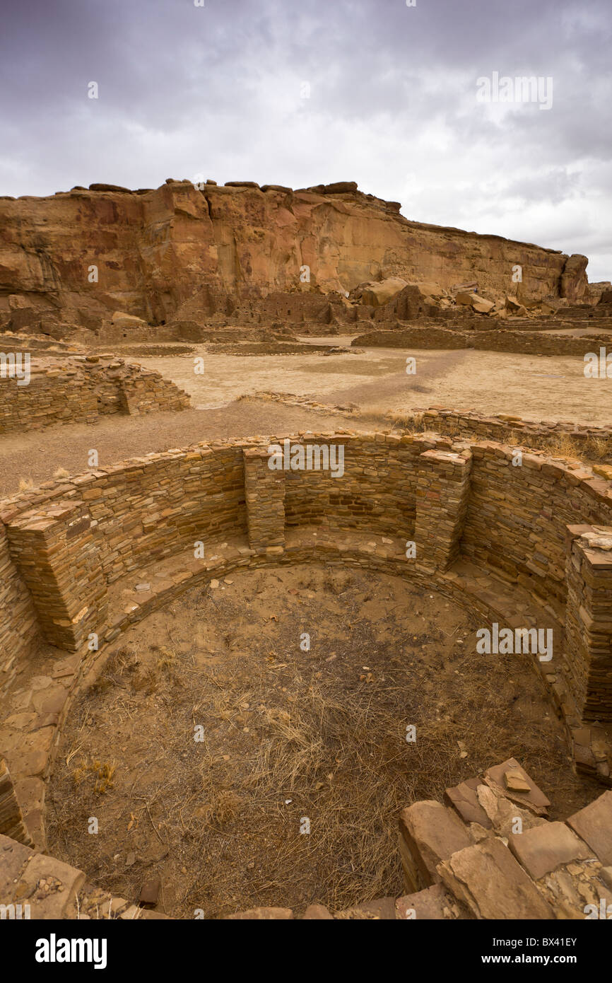 Native American Anasazi Great Kiva in Pueblo Bonito, Chaco Culture ...