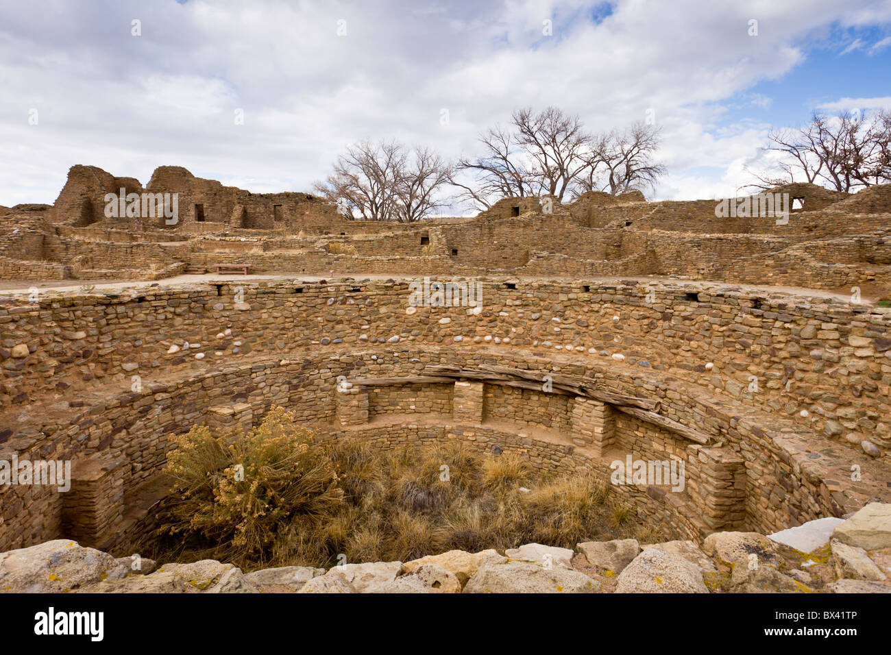 Native American Ceremonial Kiva, circular pit chamber used for ...